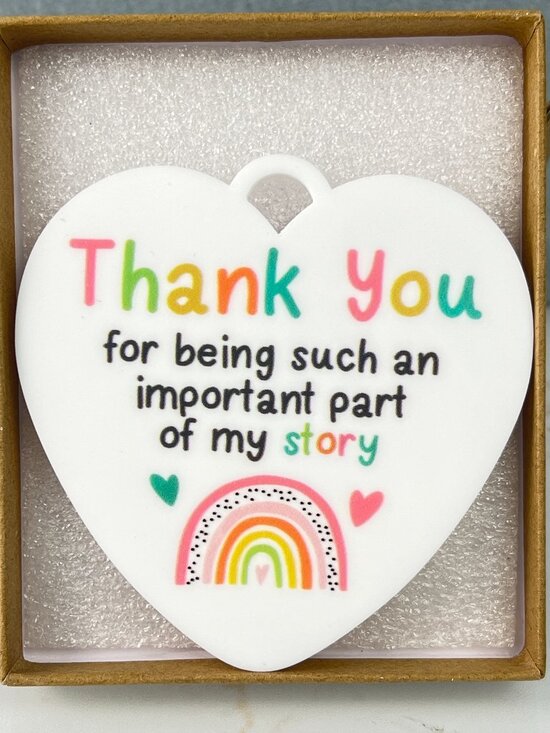 Holiday | New Thank You Hanging Heart Acrylic Ornament Teacher Friend ...